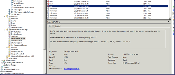 MPECS Inc. Blog: SBS 2008 System Partition Out of Free Space and WSUS ...